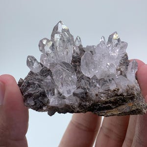 Diamond Quartz Cluster Perched on Calcite Matrix. 82 Grams - Etsy