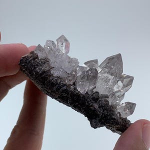 Diamond Quartz Cluster Perched on Calcite Matrix. 82 Grams - Etsy