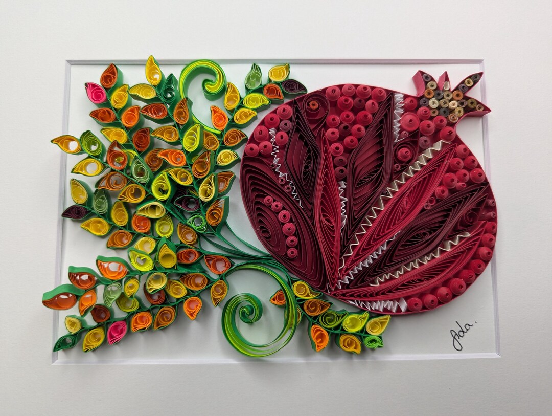 Pomegranate, Rosh Hashanah Gift,jewish Art, Quilling Home Gift,wall Art ...
