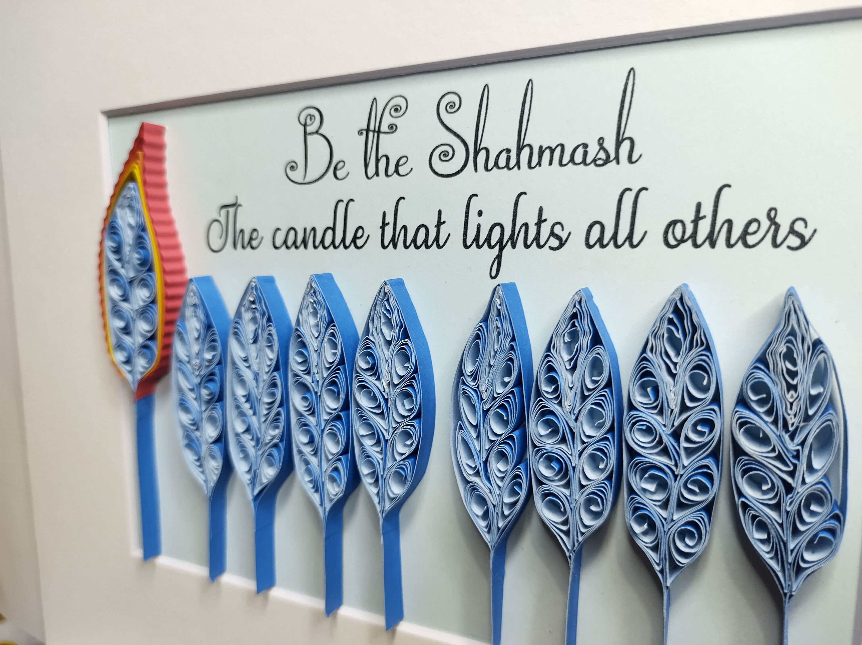 Chanukah Menorah Wall Art, Menorah Quilling Wall Art, Jewish Art ...