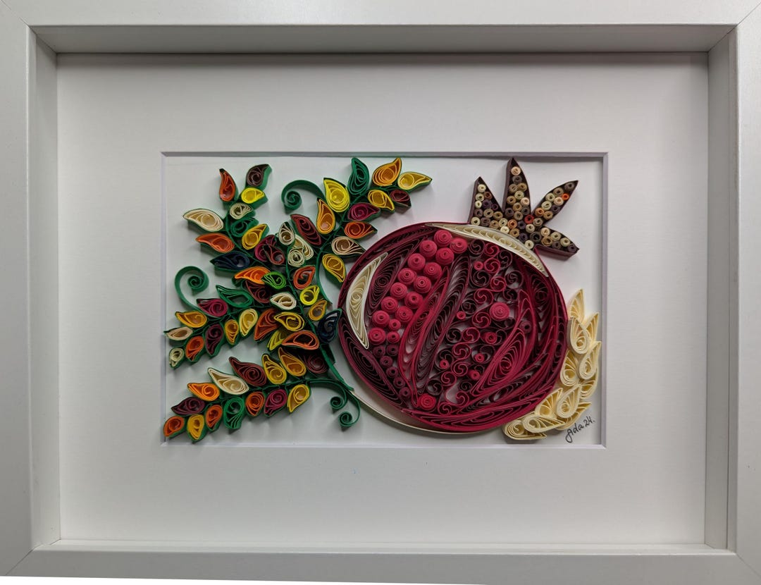 Pomegranate, Rosh Hashanah Gift,jewish Art, Quilling Home Gift,wall Art ...