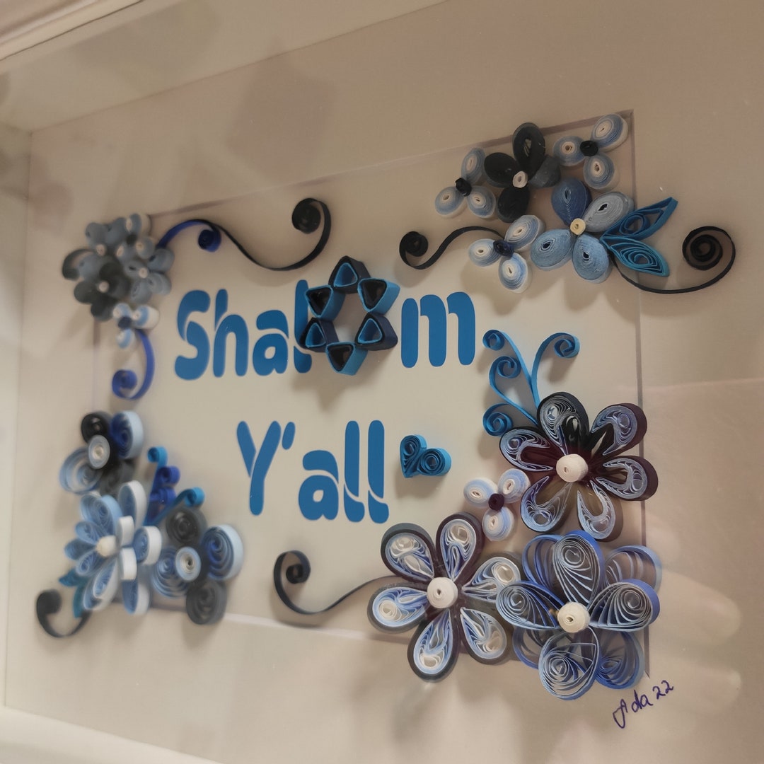 Shalom Y'all Sign, Jewish Wall Art, Jewish Home, Jewish Gift, Wedding ...