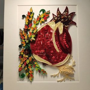 Pomegranate, Rosh Hashanah Gift,jewish Art, Quilling Home Gift,wall Art ...