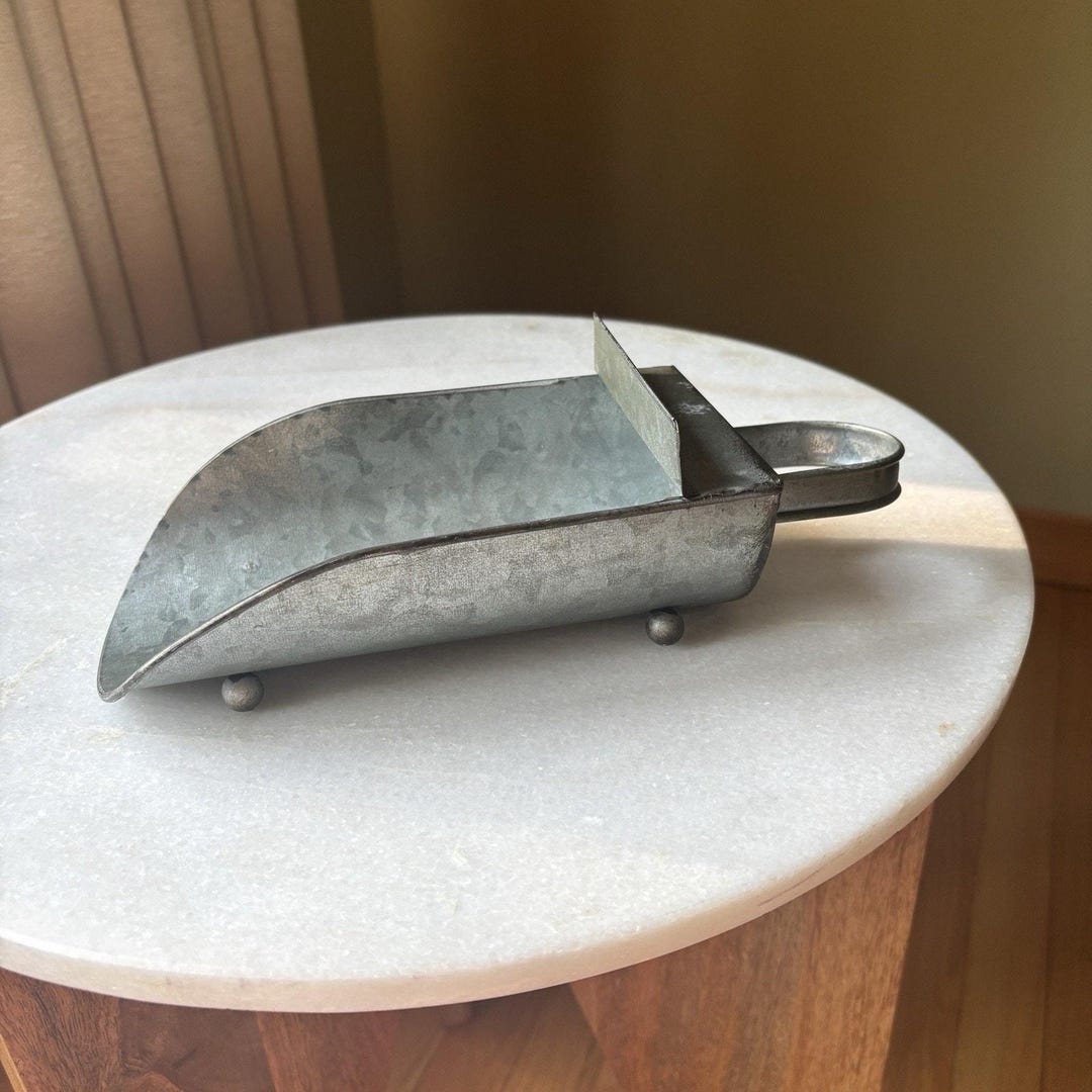 Vintage Primative Galvanized Scoop Grain Feed Country Rustic Kitchen ...
