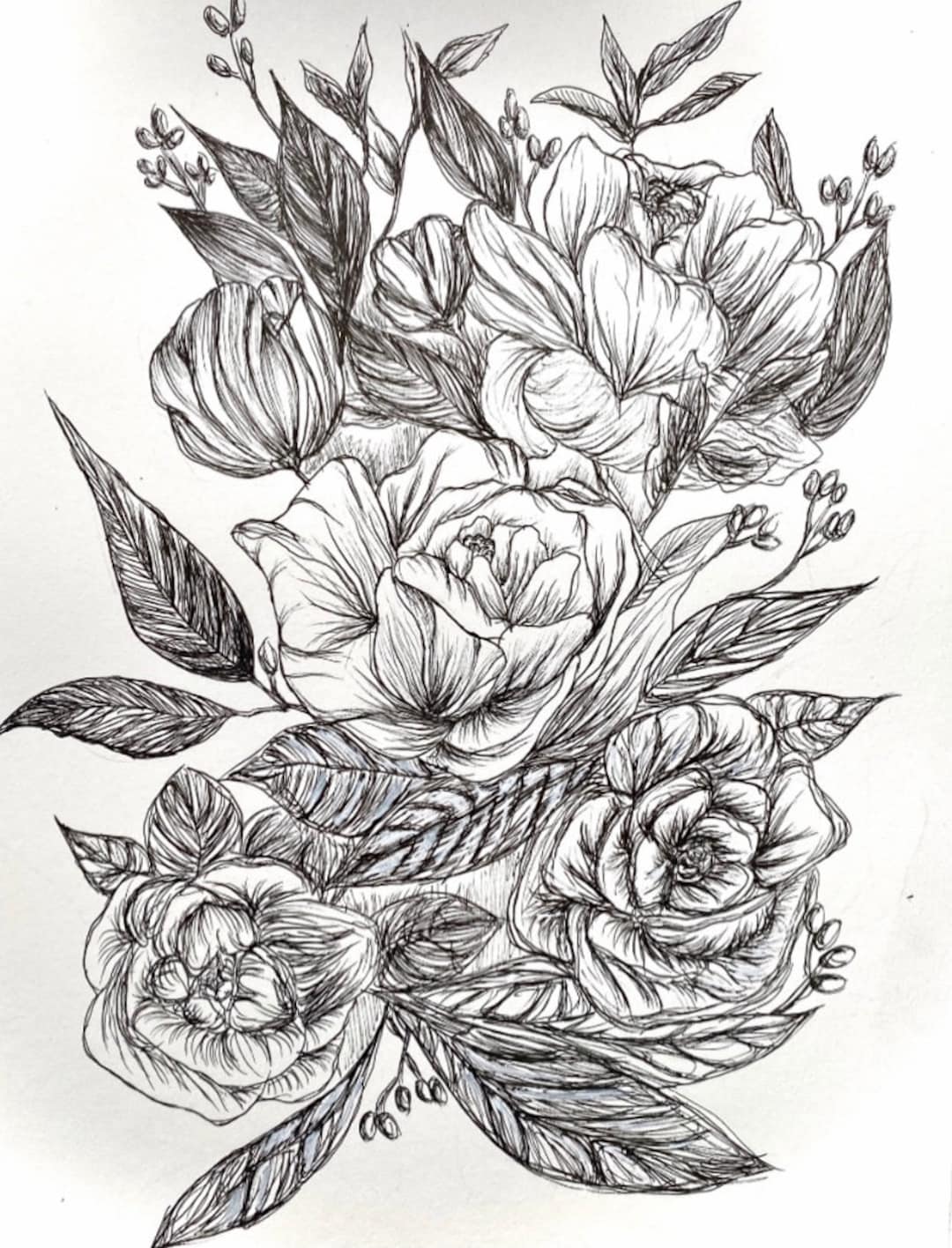 Easy Flower Pen Drawings