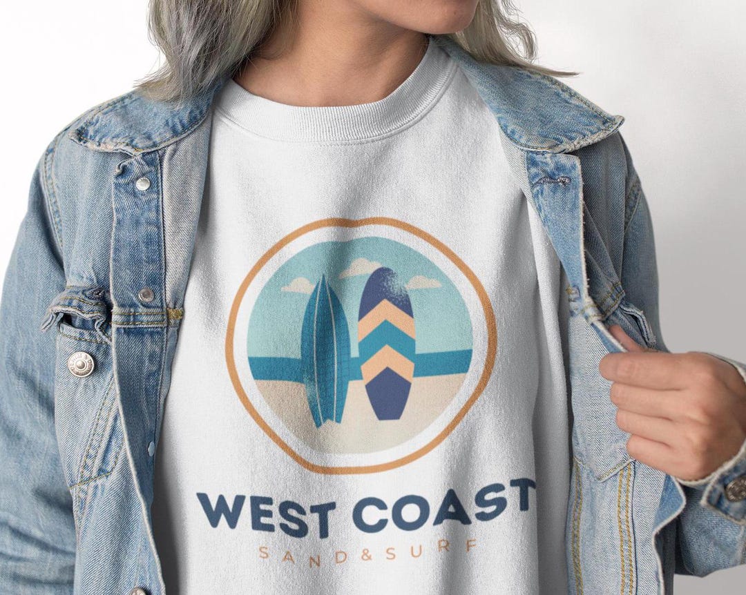 West Coast Sweatshirt Surf and Sand Beach Sweatshirt Surfboards ...