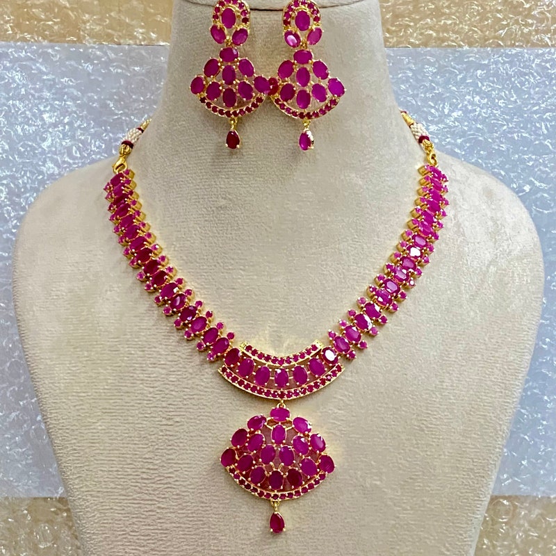 Indian Ruby Necklace - Etsy
