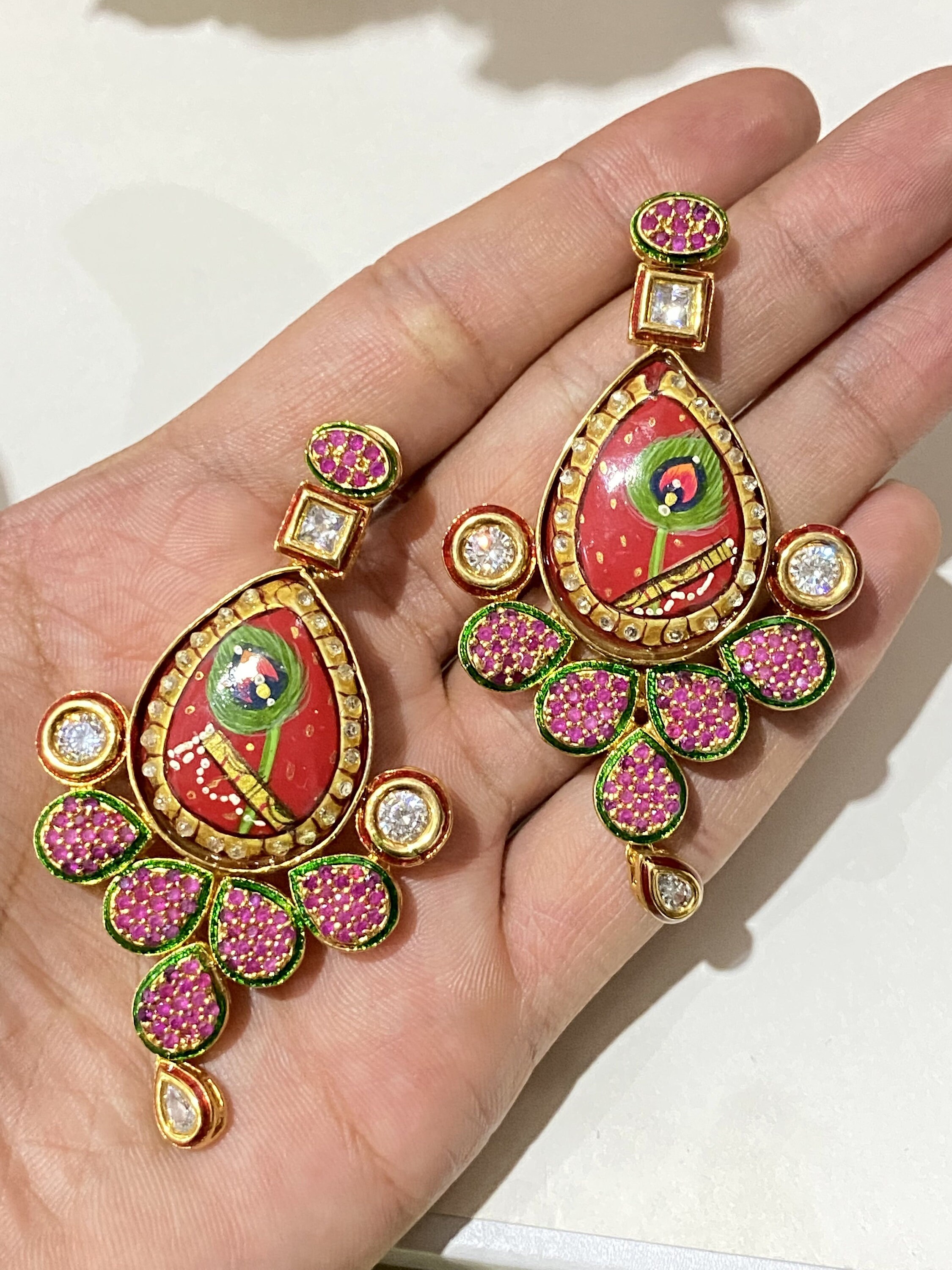 Krishna Locket Set Kundan Locket Lord Krishna Hand Painted - Etsy