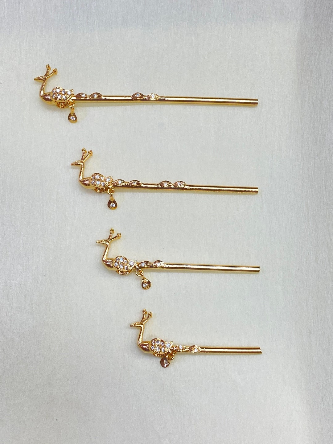 22k Gold Plated Krishna Flute: Laddu Gopal Bansuri With CZ Stones - Etsy