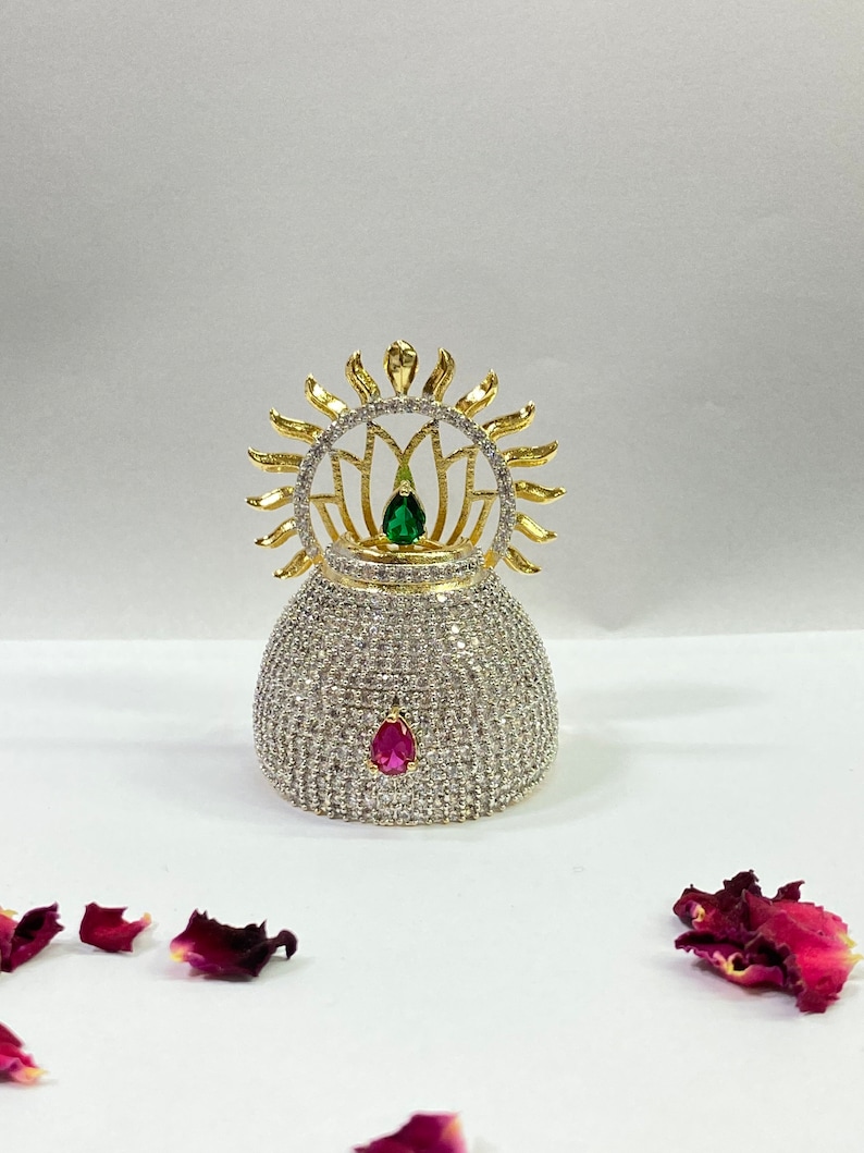 Gold Krishna Mukut, Laddu Gopal Mukut Shringar, Gold Deity Crown and ...