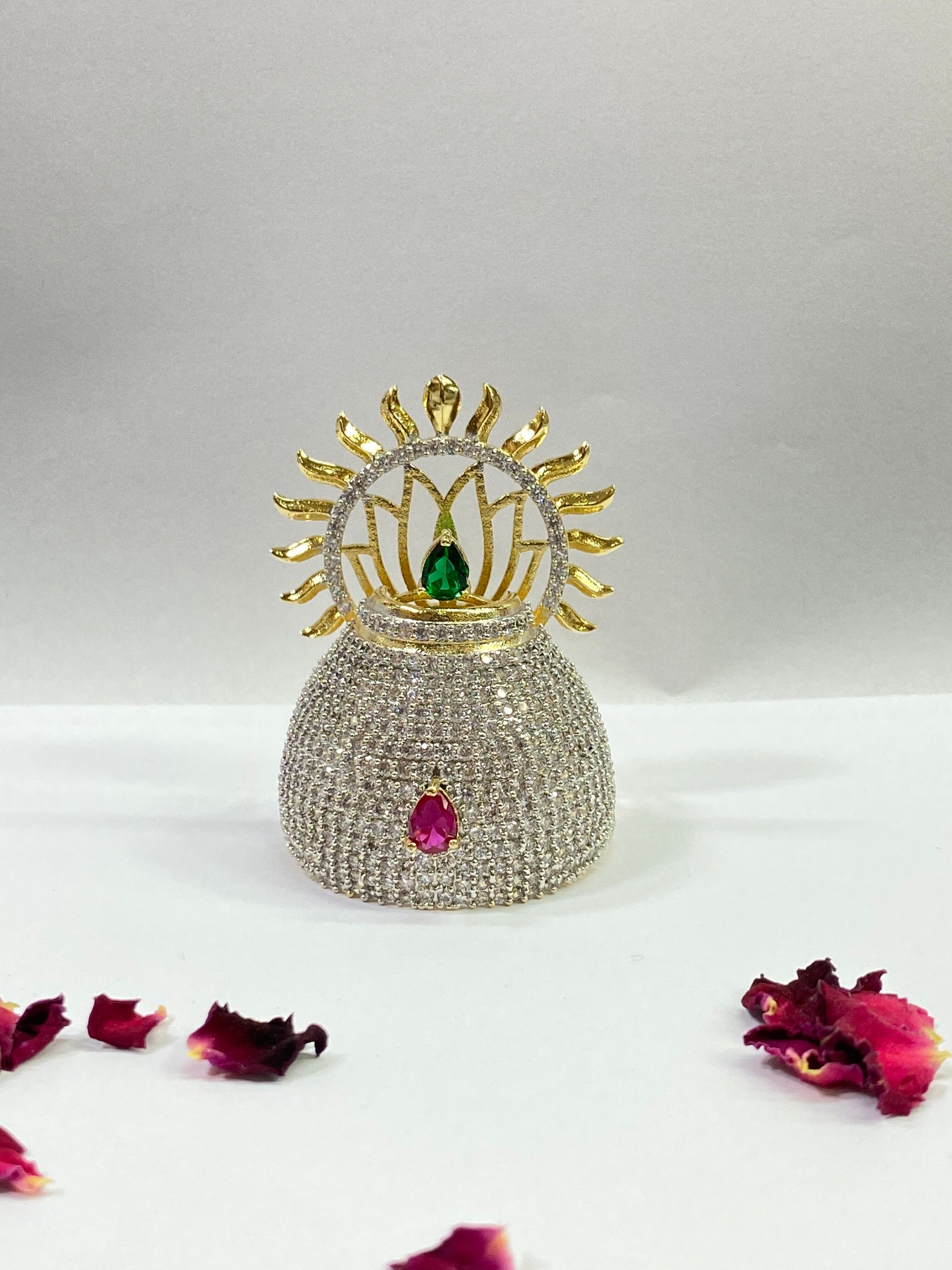 Gold Krishna Mukut, Laddu Gopal Mukut Shringar, Gold Deity Crown and ...