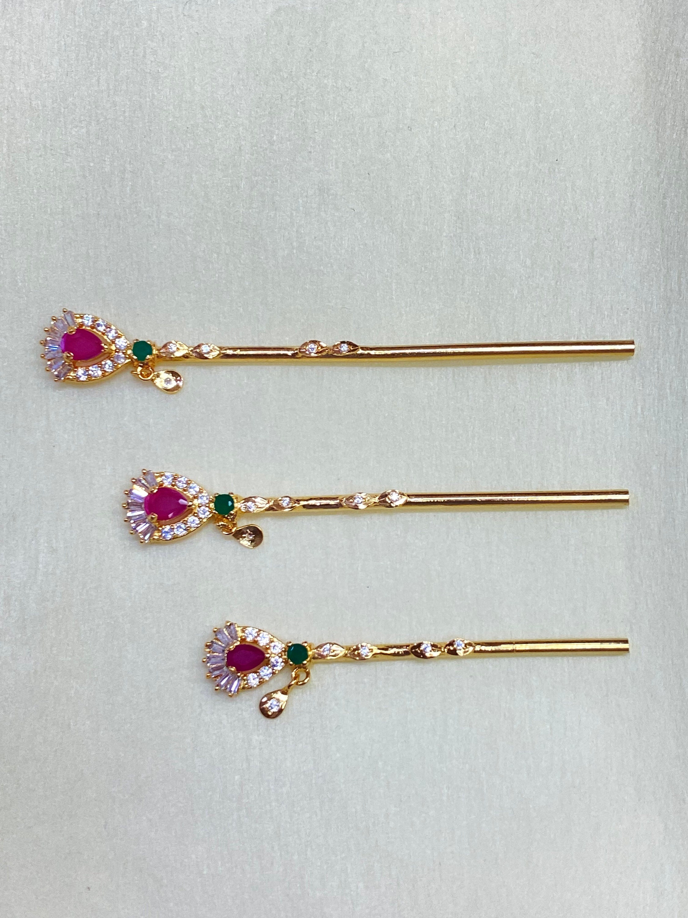 22k Gold Plated Krishna Flute: Laddu Gopal Bansuri With CZ Stones - Etsy