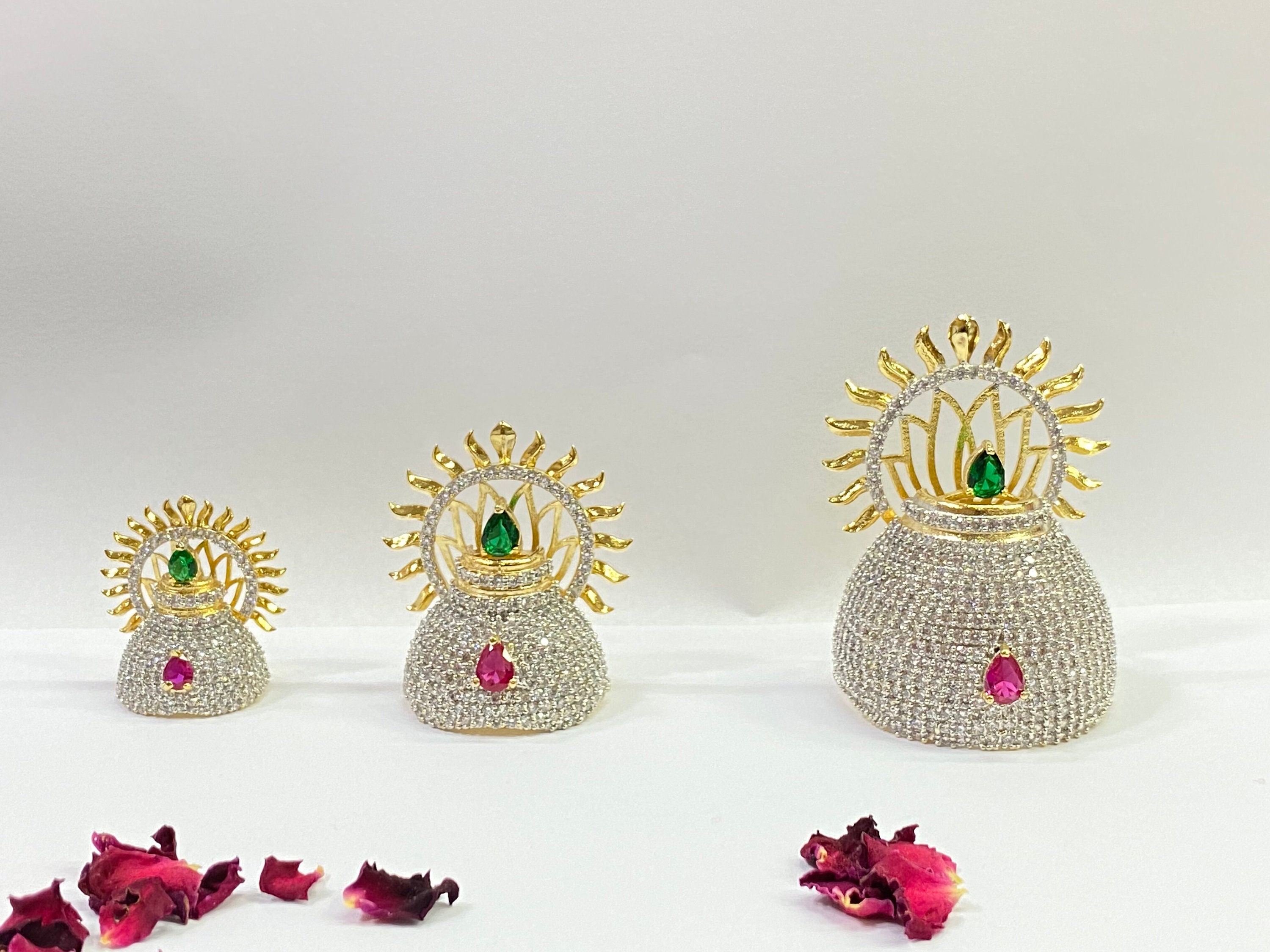 Gold Krishna Mukut, Laddu Gopal Mukut Shringar, Gold Deity Crown and ...