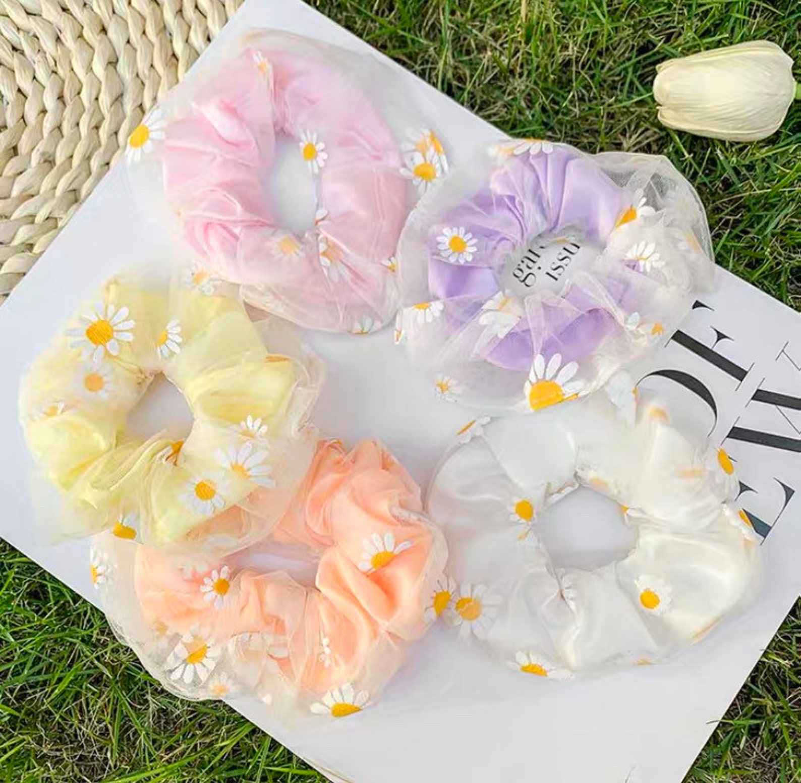 Aesthetic Pastel Scrunchies Sheer Scrunchies Pack Multi | Etsy