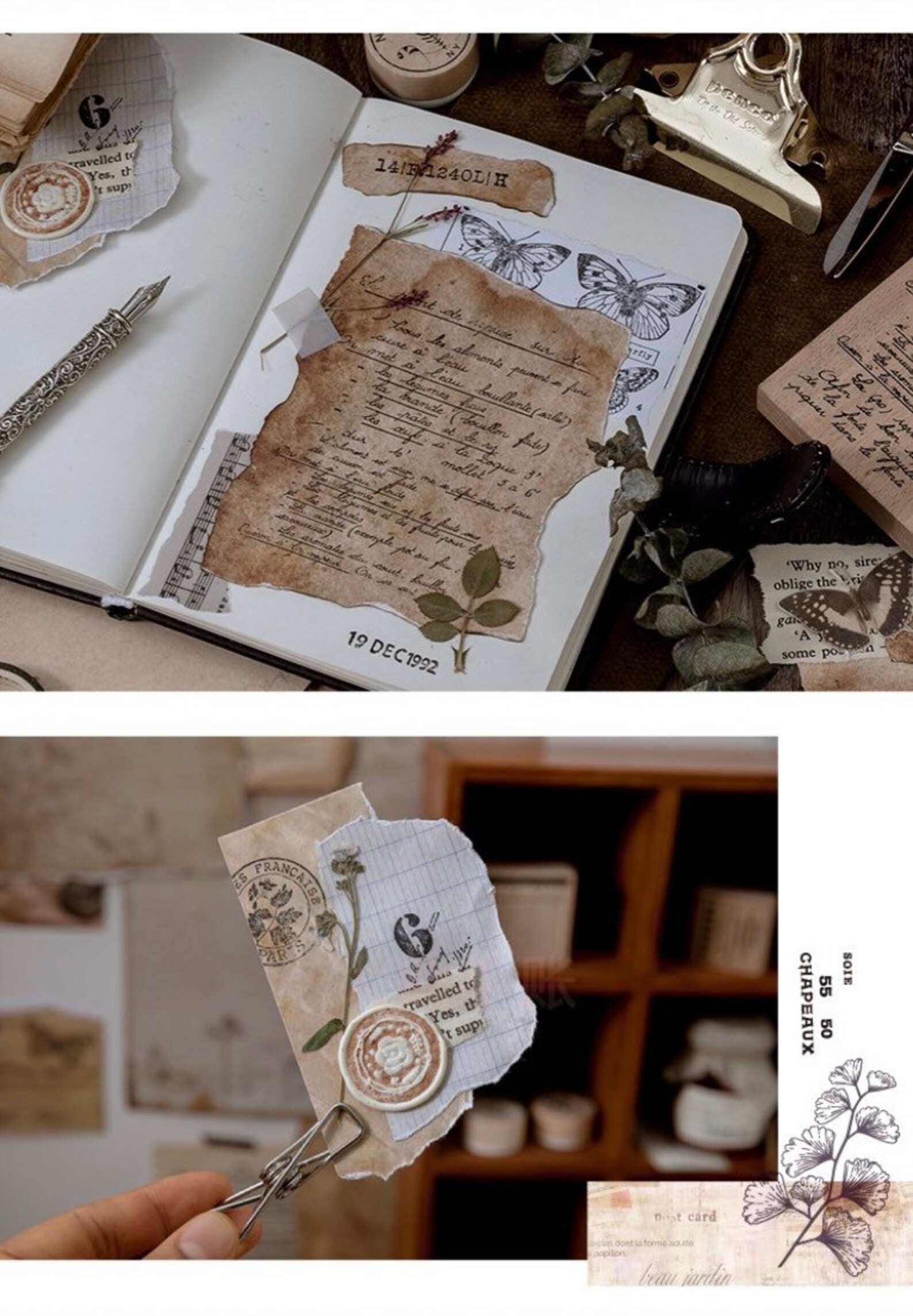 8pcs Vintage Paper Set Vintage Scrapbooking Paper Vintage | Etsy