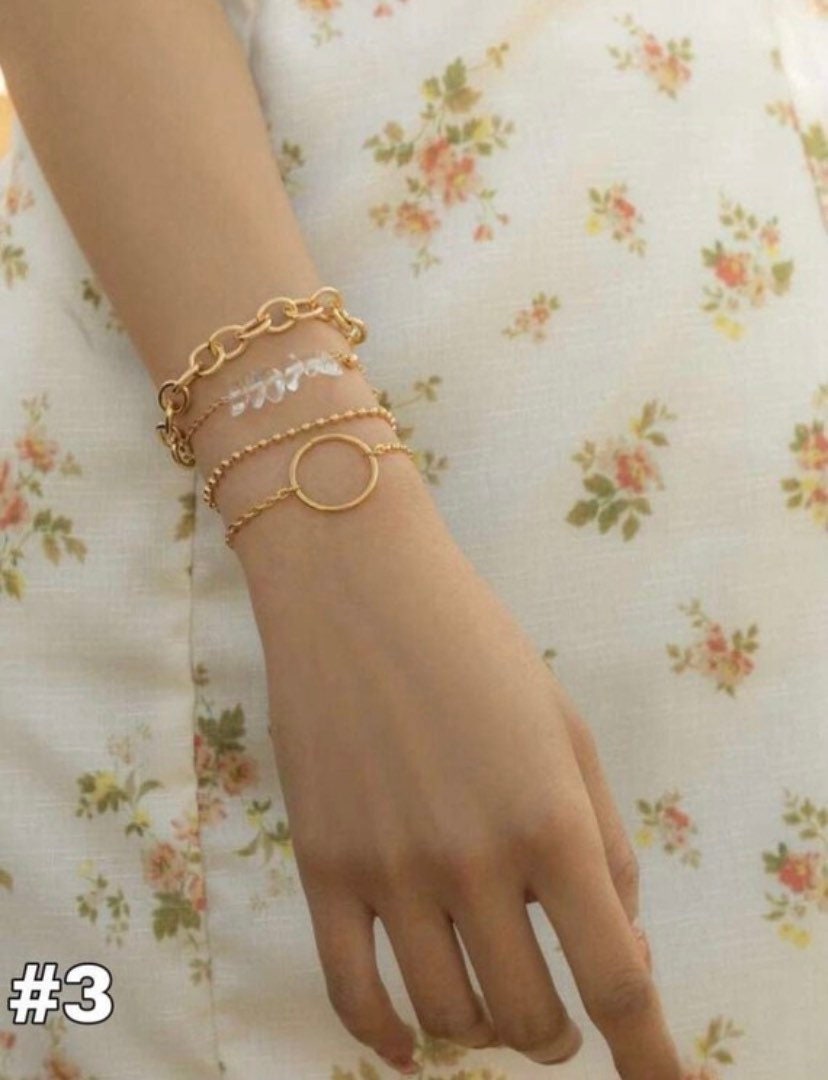 1 Set of 4 Bracelet Aesthetic Gold Layered Bracelet Shells - Etsy