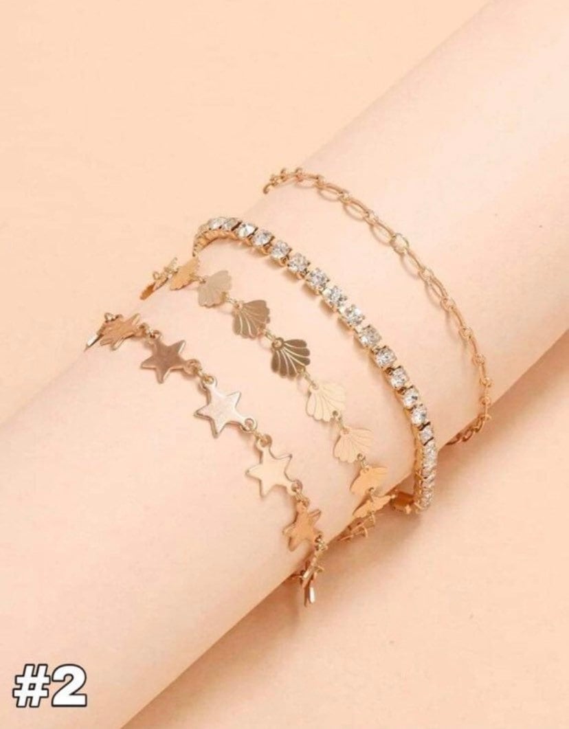 1 Set of 4 Bracelet Aesthetic Gold Layered Bracelet Shells - Etsy