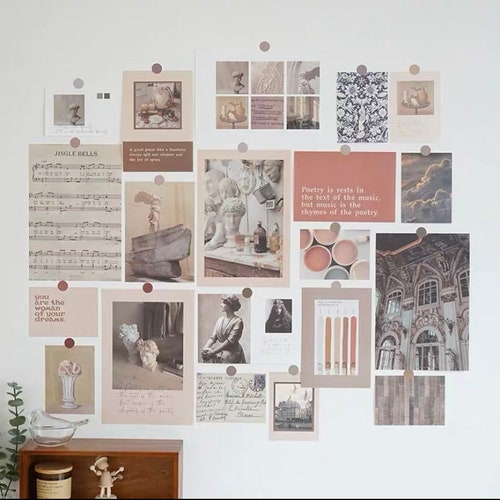 Brown Aesthetic Wall Collage Kit 100 Pcs Room Decor - Etsy
