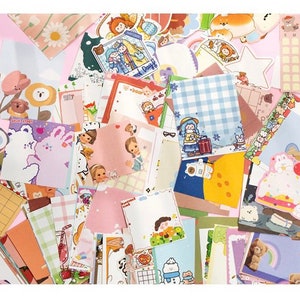 50pcs Cute Memo Pads Set, Kawaii Notepads Set, Cute Stickers, Japanese ...