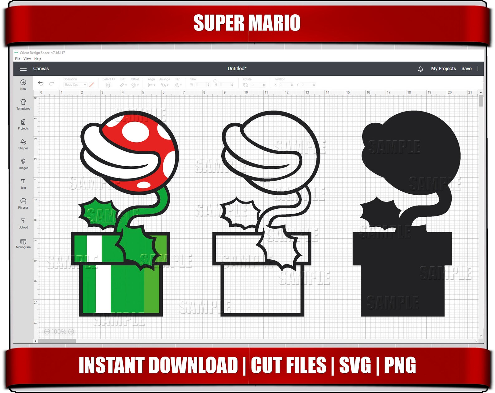 Mario Piranha Plant SVG, Luigi Birthday Clipart (digital Download) - Etsy