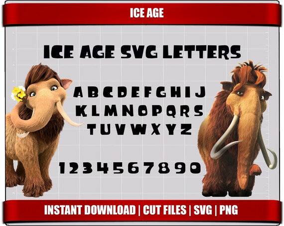 Ice Age Font Svg Cut Files Letters Alphabet Ice Age Birthday | Etsy