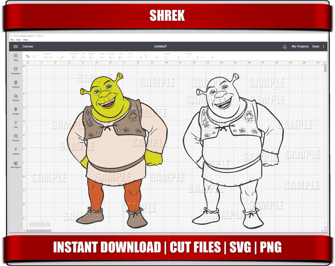 Shrek Svg, Shrek Png Clipart, Shrek Birthday Svg for Cricut Silhouette ...
