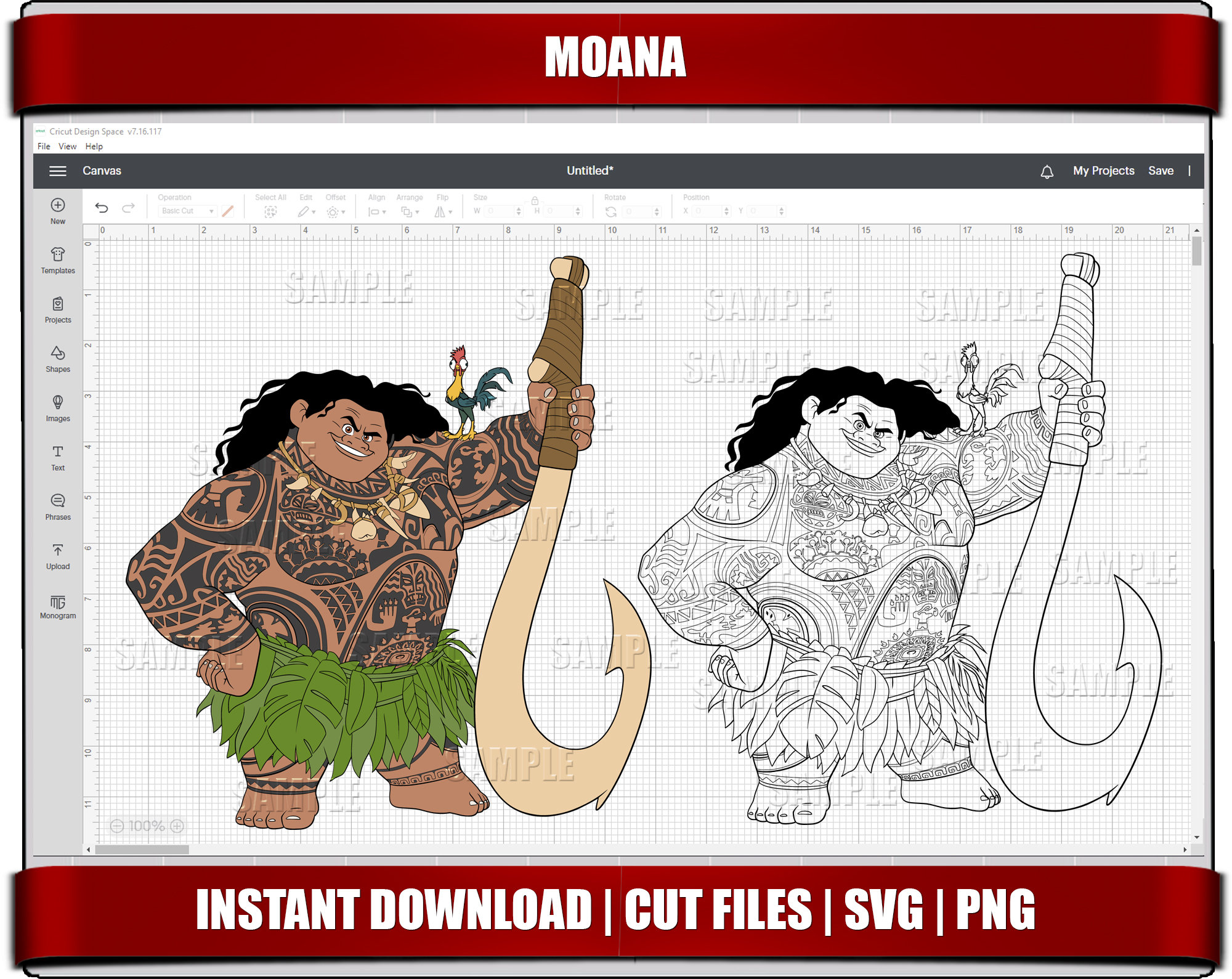 Maui svg moana svg moana clipart moana cumpleaños svg para - Etsy México