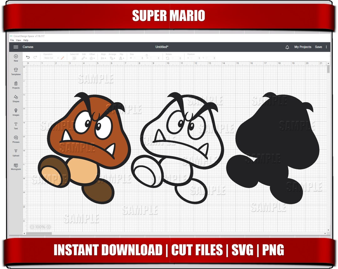 Mario Svg Goomba Svg Clipart Luigi Svg Mario Birthday Png - Etsy UK