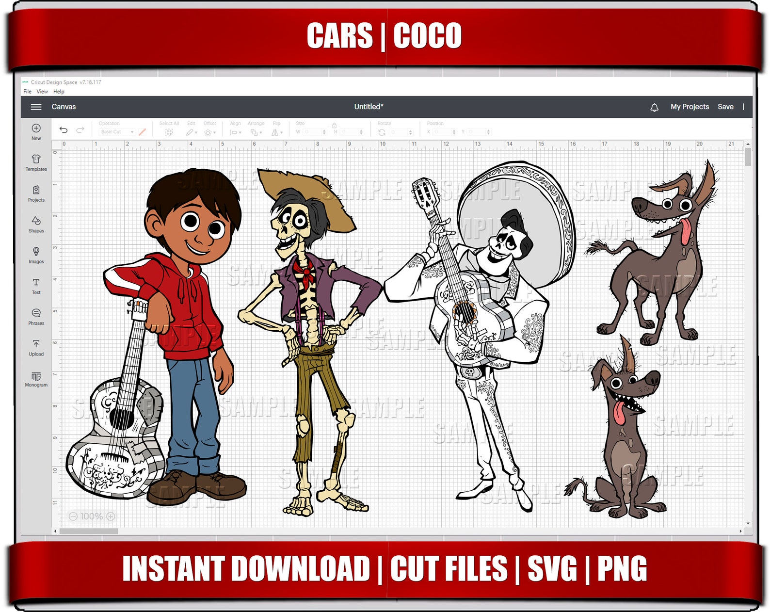 Coco SVG Clipart, Dante, Cricut Silhouette Cut Files (digital Download ...