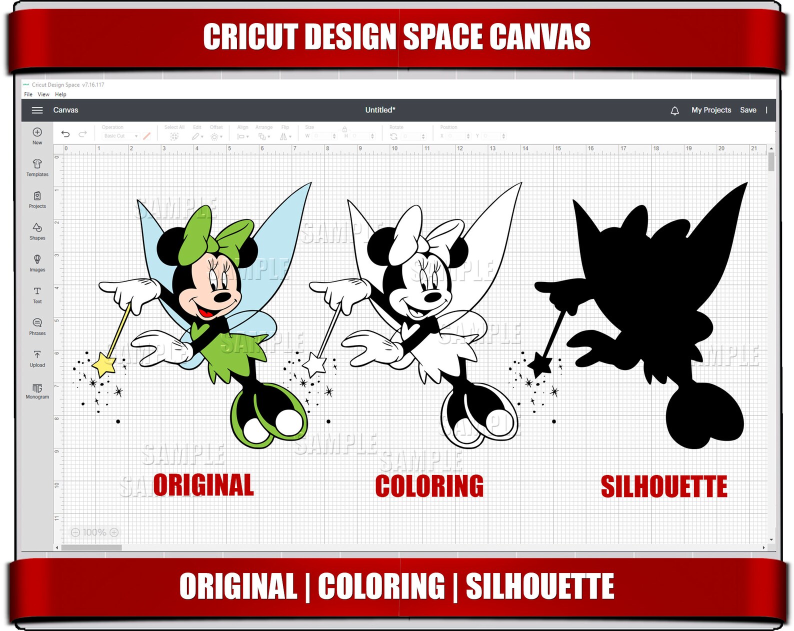 Mickey Mouse Tinkerbell SVG, Cricut Silhouette Cut Files (digital ...
