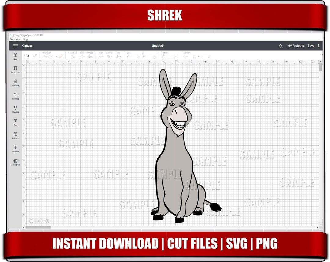 Donkey Svg, Donkey Png Clipart, Shrek Birthday Svg for Cricut ...
