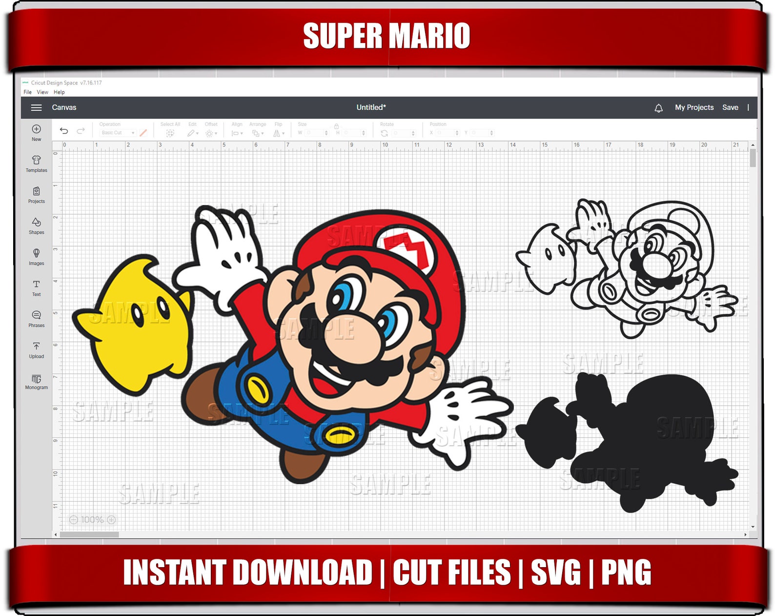 Mario Svg Mario Png Clipart Luigi Svg Mario Birthday Svg for - Etsy