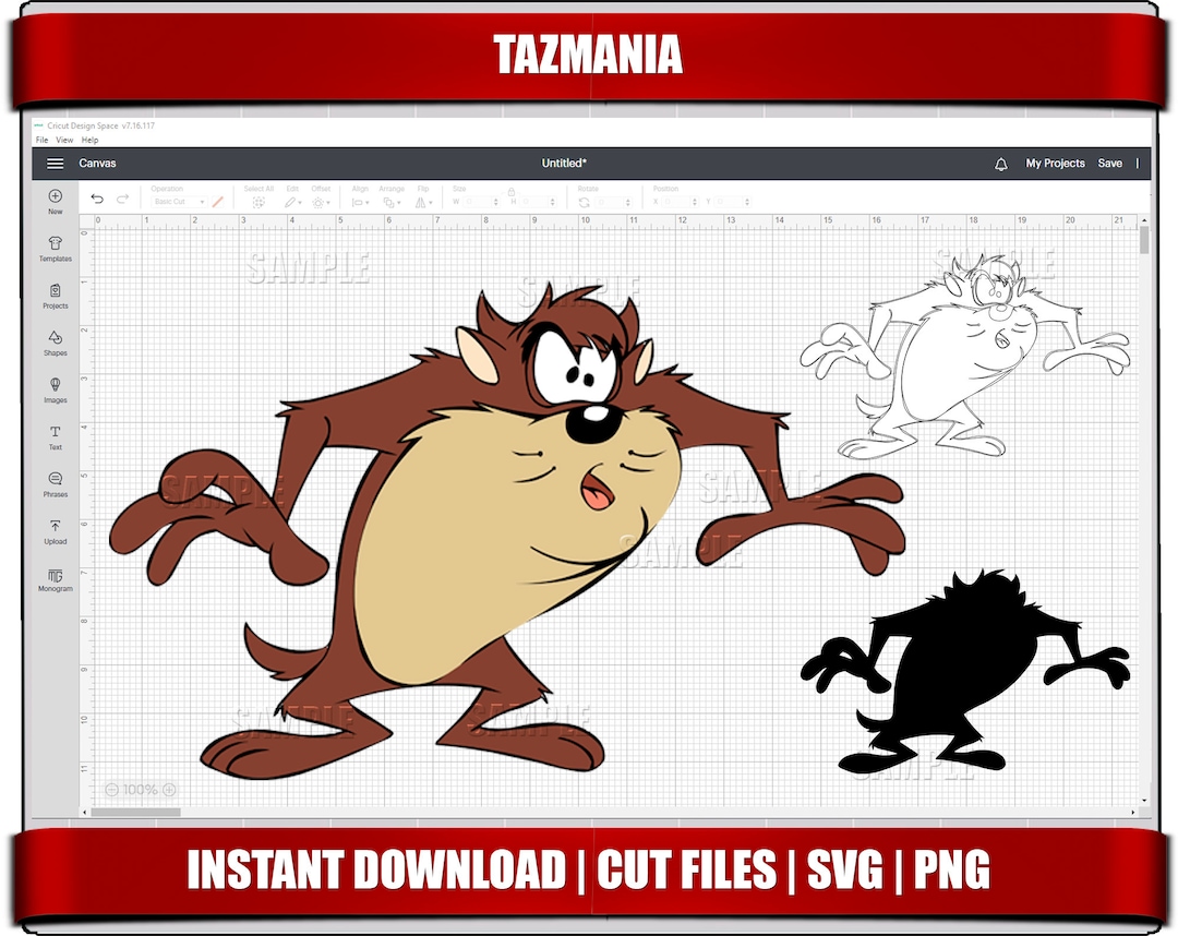 Taz Svg, Tazmania Svg, Taz Mania Svg, Clipart, Cricut Cut Files, Silhouette Cut Files, Digital ...