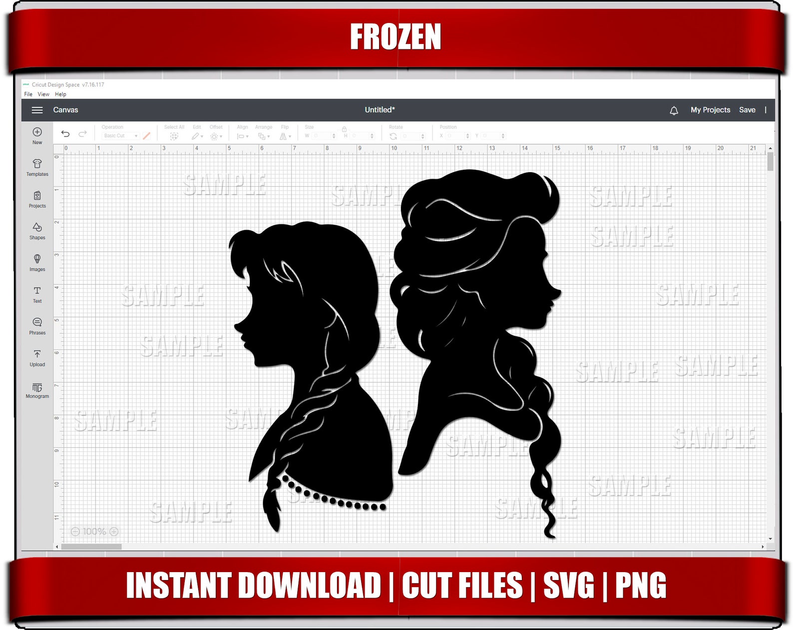 Frozen Elsa Anna SVG, Princess Clipart, Cricut Cut Files (digital ...