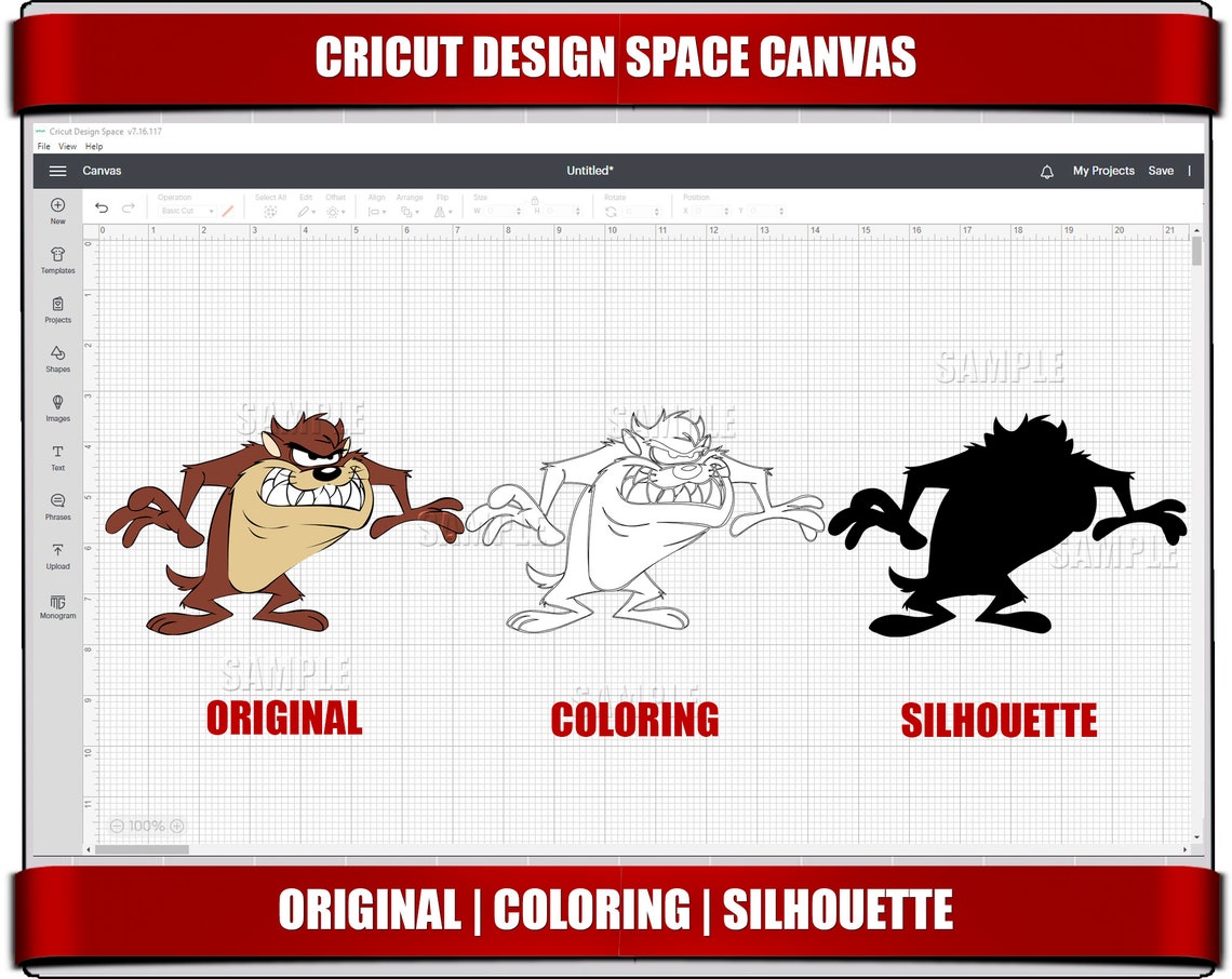 Taz SVG, Tazmania Clipart, Cricut & Silhouette Cut Files (SVG/PNG ...