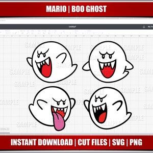 Mario Svg, Boo Svg Ghost Svg Png Clipart, Mario Birthday Svg for Cricut ...
