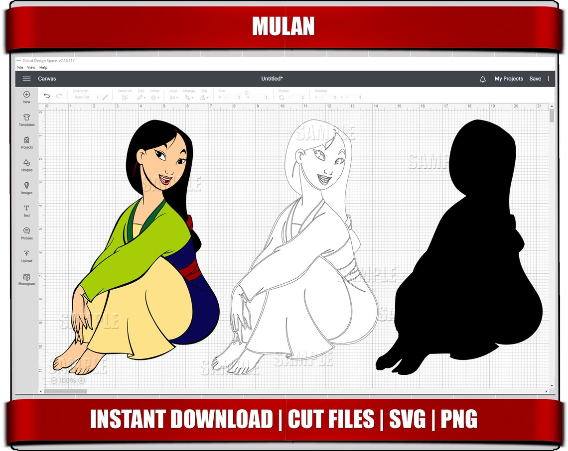 Mulan Svg Cricut Cut Files Silhouette Cut Files Mulan - Etsy