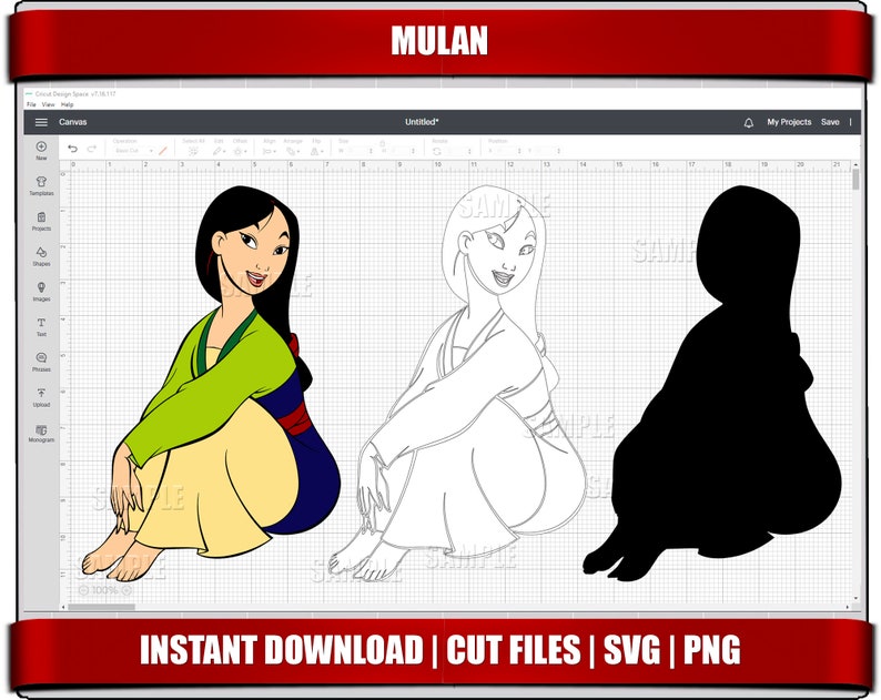 Mulan Svg Cricut Cut Files Silhouette Cut Files Mulan - Etsy