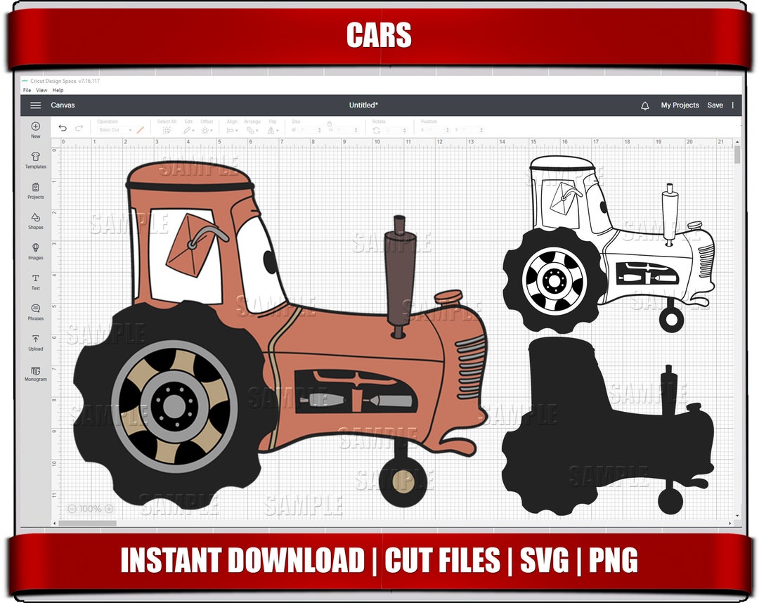 Tractors Svg Cars Svg Png Clipart, Lighting Mcqueen Instant Download ...
