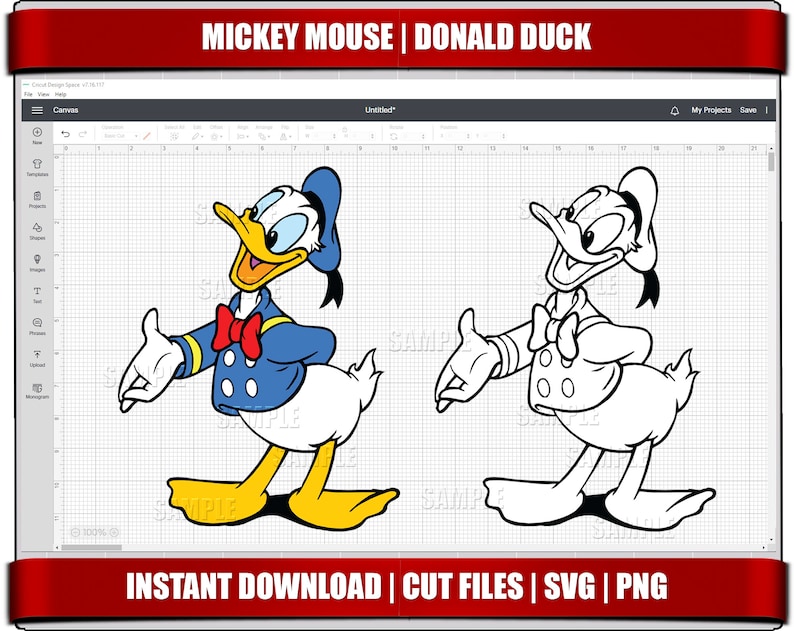 Donald Duck Svg Mickey Mouse Svg Instant Download Cricut - Etsy