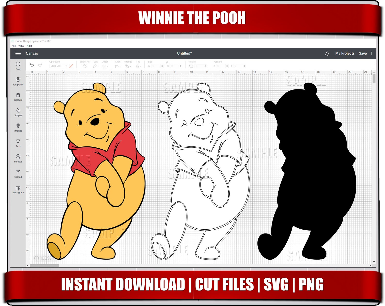 Winnie the Pooh Svg Instant Download Winnie the Pooh - Etsy