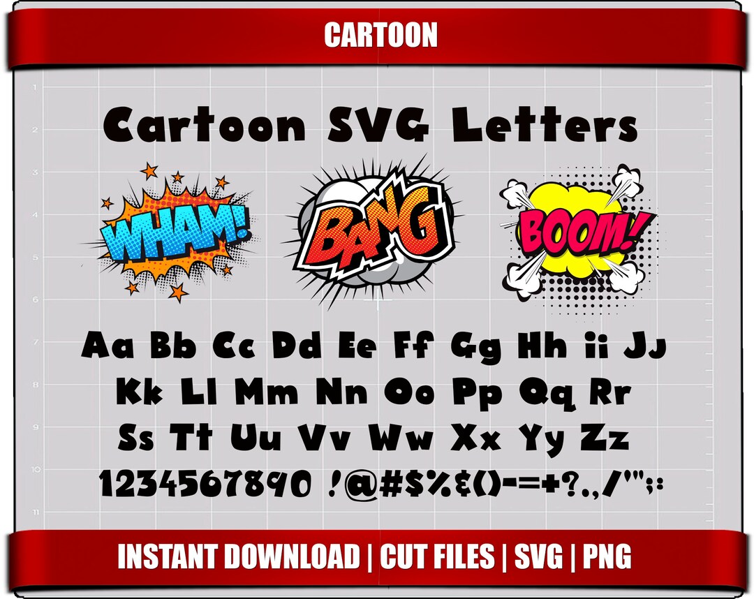 Cartoon Font SVG Cut Files, Alphabet Letters Clipart (digital Download ...