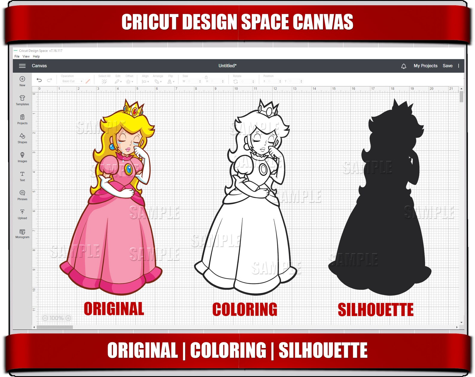 Princess Peach Svg Mario Svg Mario Png Clipart Luigi Svg - Etsy