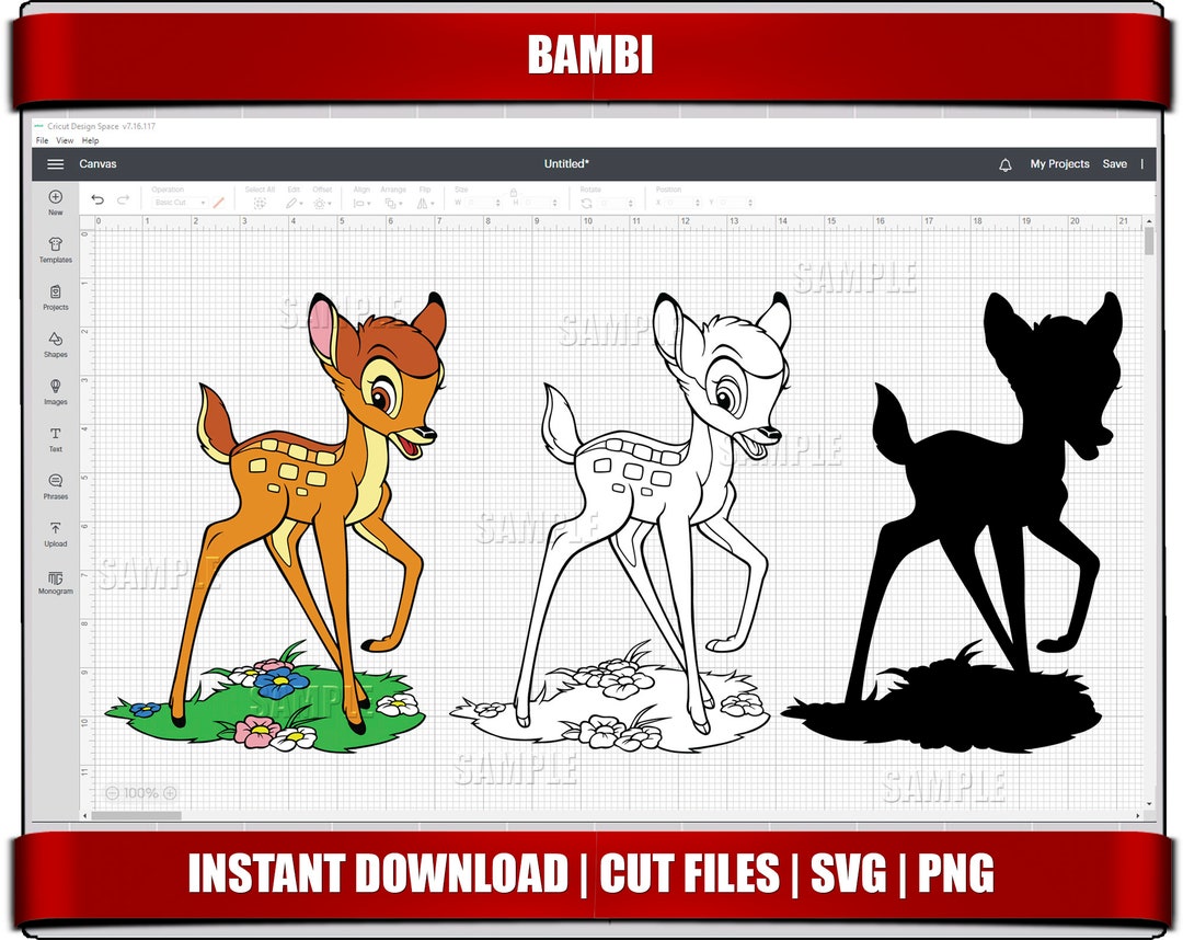Bambi Svg, Bambi Clipart Png, Bambi Birthday Party, Instant Download ...