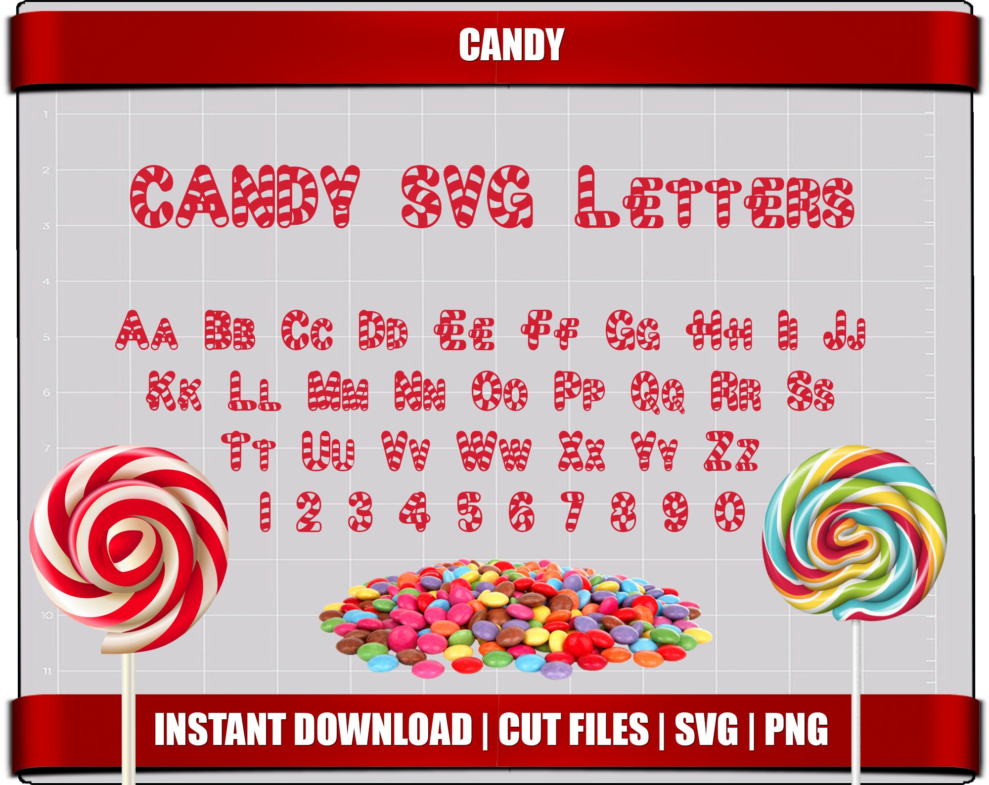 Candy SVG Alphabet Letters, Clipart, Party Decorations (digital ...