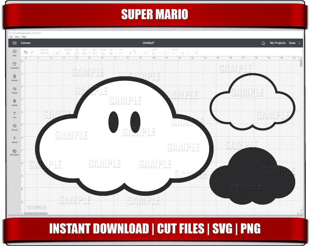 Mario Svg, Mario Cloud Svg Png Clipart, Luigi Svg Mario Birthday Cricut ...