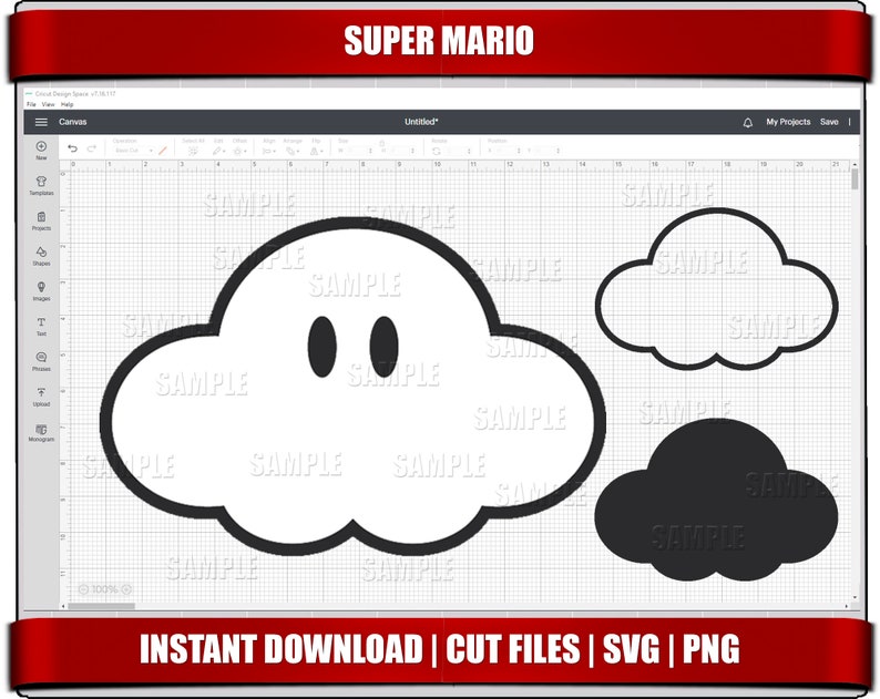 Mario Cloud SVG, Luigi Birthday Cut Files (digital Printable) - Etsy