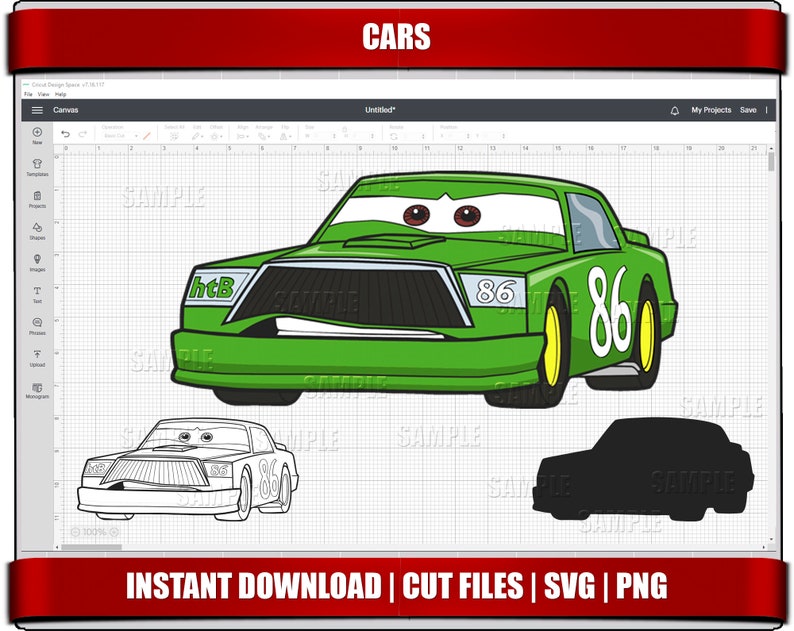 Cars Svg Png Clipart Lighting Mcqueen Instant Download for - Etsy