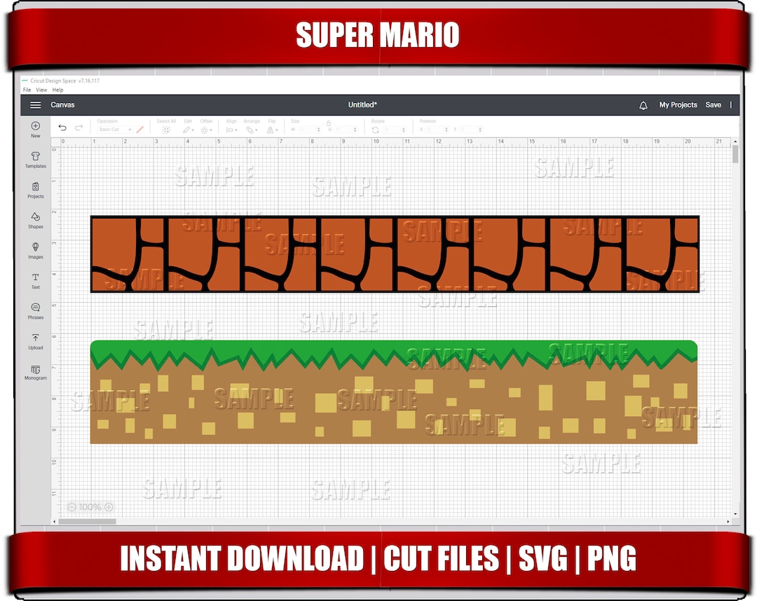 Mario Grass Svg, Mario Svg Png Clipart, Luigi Svg Mario Birthday Cricut ...