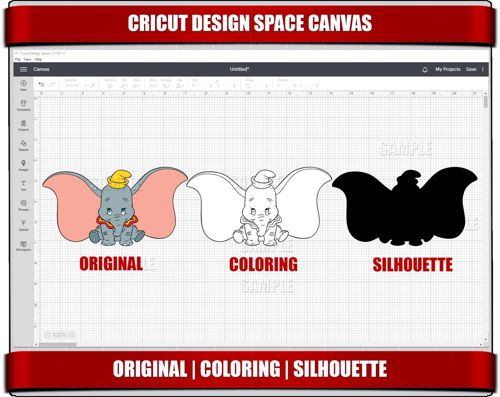 Dumbo Svg Dumbo Clipart Png Dumbo Birthday Party Instant - Etsy